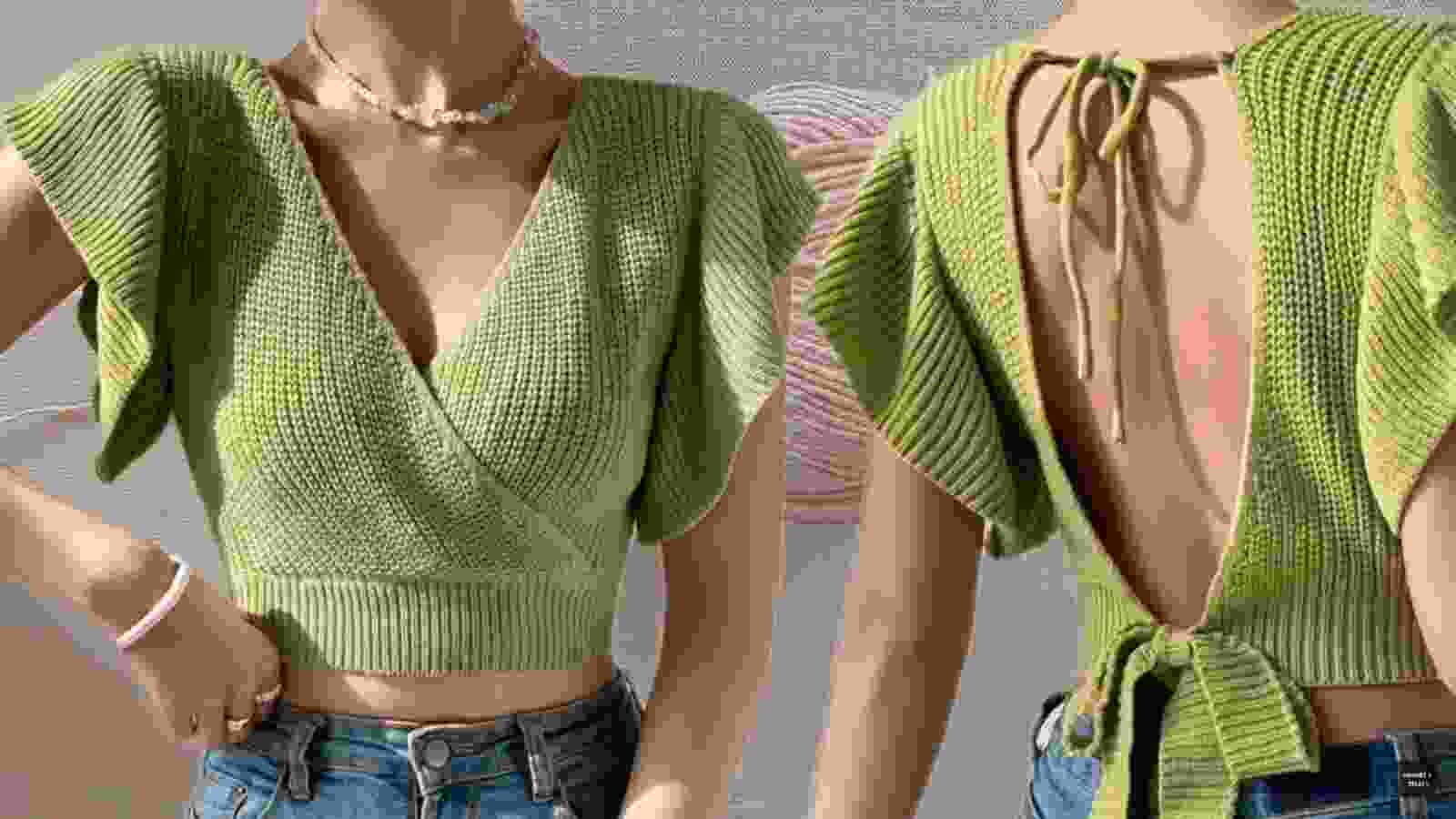 Como tejer Blusa Cruzada Facil a Crochet - Aprende a Tejer