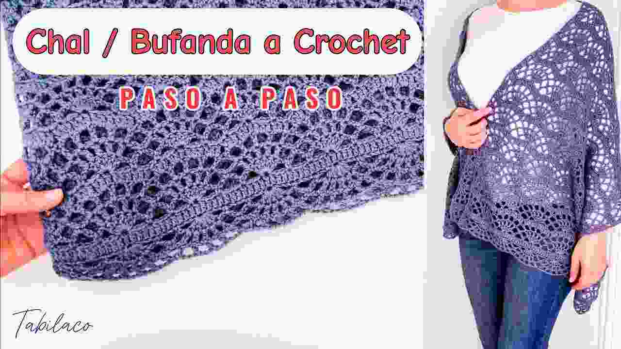 Como Tejer Hermoso Chal paso a paso a Crochet - Aprende a Tejer