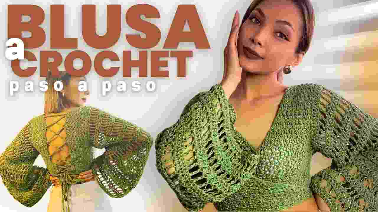 Aprende Tejer paso a paso Blusa de Primavera a Crochet - Aprende a Tejer