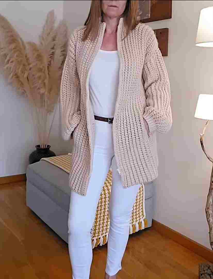Como Tejer Hermosa Chaqueta Cardigan paso a paso a Crochet - Aprende a ...