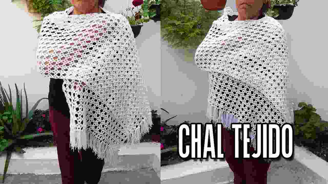 Como Tejer Bello Chal Rectangular Facil a Crochet - Aprende a Tejer